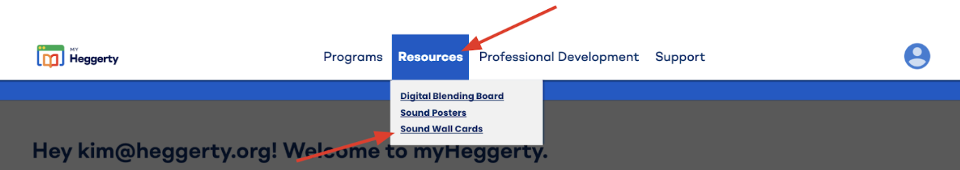 How do I use the Digital Sound Wall Cards on myHeggerty?