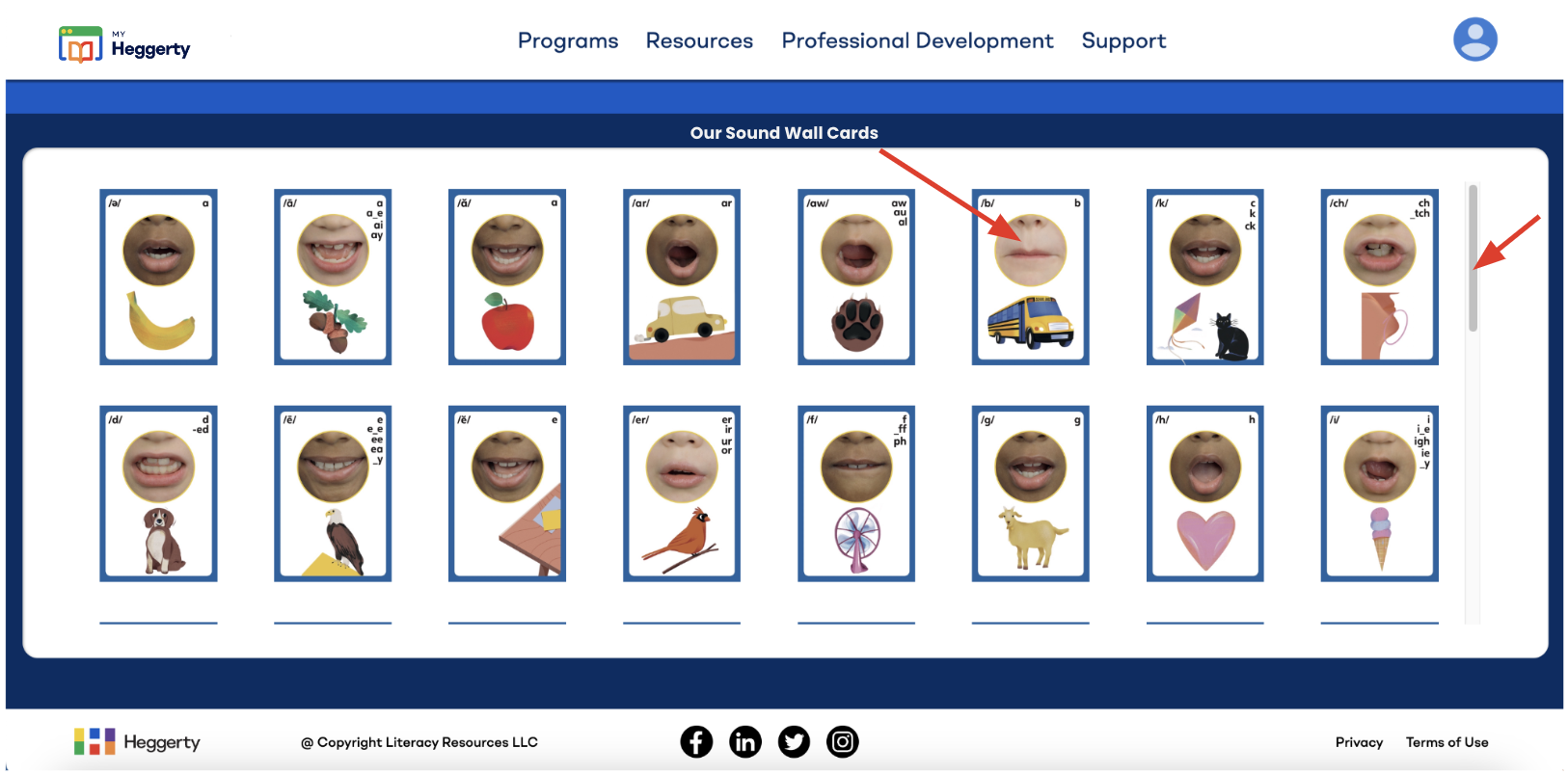 How do I use the Digital Sound Wall Cards on myHeggerty?