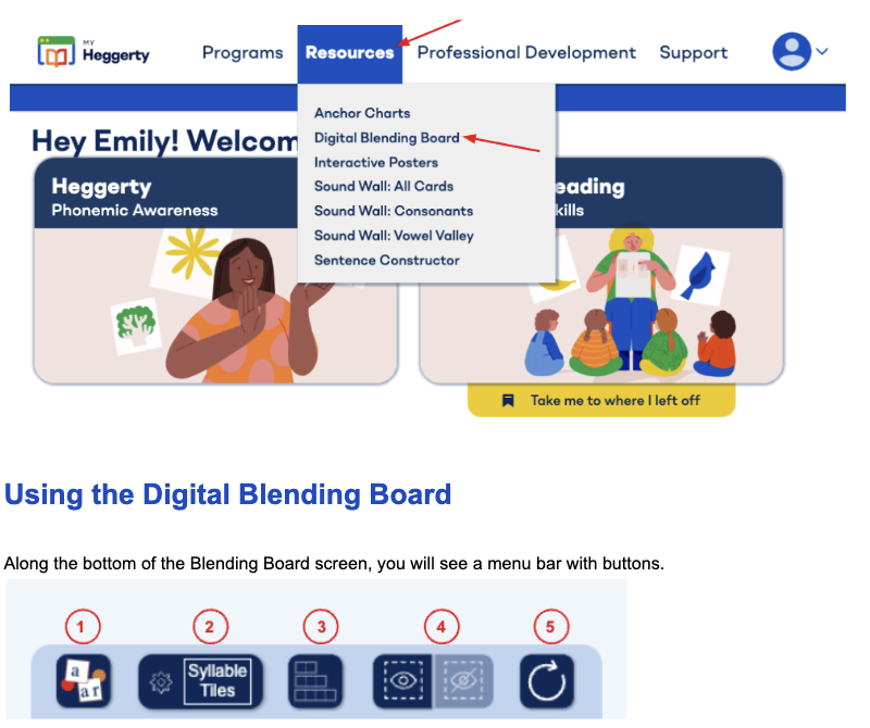 How do I use the Digital Blending Board on myHeggerty?